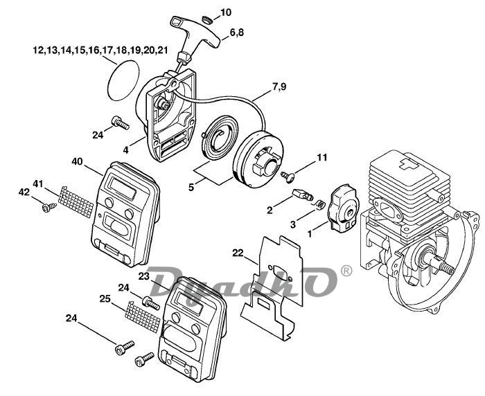 Схема (деталировка) триммеры бензиновые STIHL FS 75, FS 80, FS 80 R, FS ...