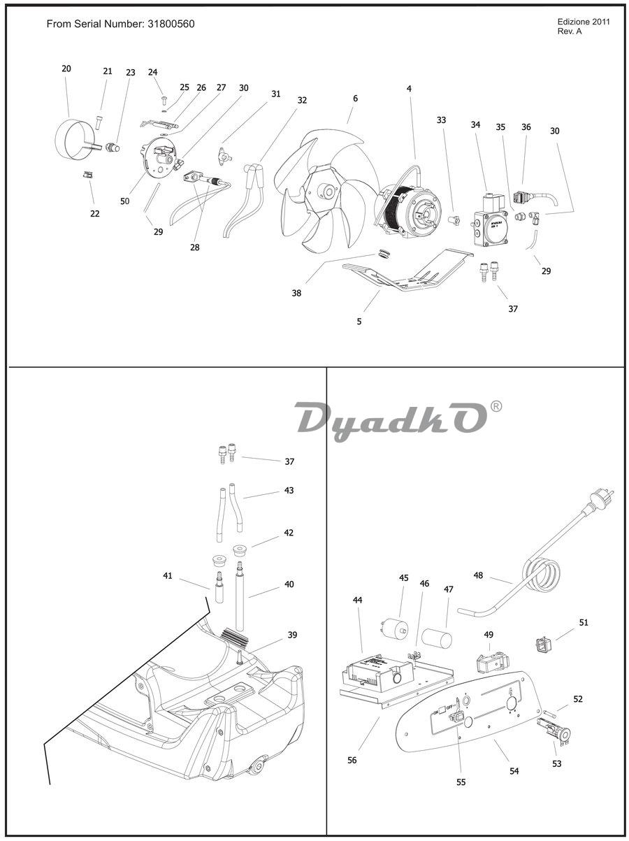 Схема (деталировка) пушки тепловые дизельные MASTER BV 77 E (2011)(с ...