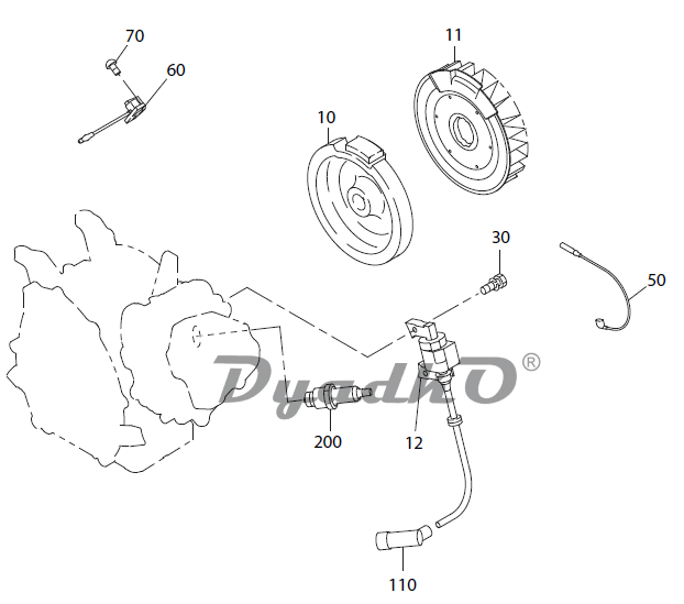 Схема (деталировка) бензиновые двигатели с горизонтальным валом ROBIN ...